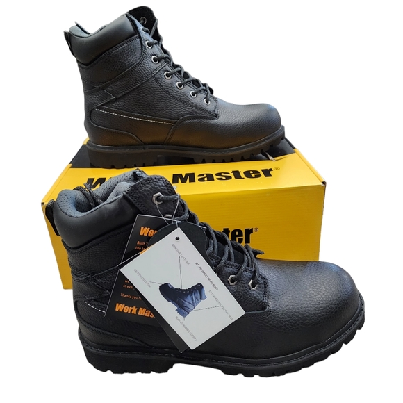 work master | Shoes | Work Master Nib Mens Steel Toe Black Work Boot ...